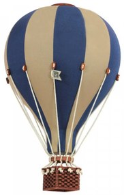 Dekorační horkovzdušný balón &#8211; modrá/krémová - M-33cm x 20cm