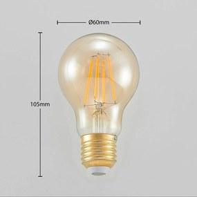 LED žárovka E27 A60 6,5W 2500K jantar 3 st.