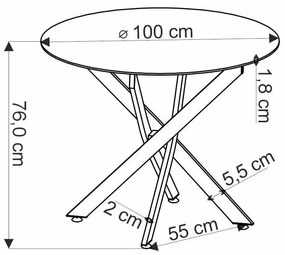 Jídelní stůl Waylon, ořech / černá