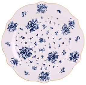 Clayre & Eef - porcelánový dezertní talíř BLUE ROSE BLOOMING, 20 cm