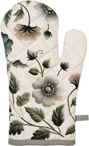 Béžová bavlněná chňapka - rukavice s květy Gently Blooming - 18*30 cm