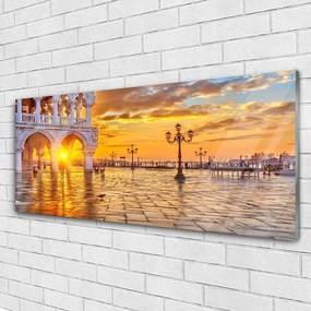 akrylový obraz Park Slunce Architektura 125x50 cm