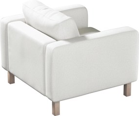 Potah na křeslo IKEA Karlstad, krátký barva krémová látka pletený vzor