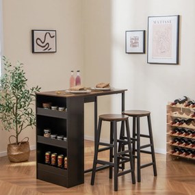 Costway Kuchyňský stůl se 2 stoličkami, prostorově úsporný bistro jídelní set
