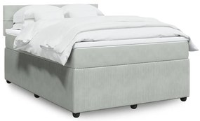Box spring postel s matrací světle šedá 140x200 cm samet 3290058