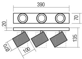 Redo 01-3405 - Bodové svítidlo DELPHI 3xGU10/7W/230V zlatá