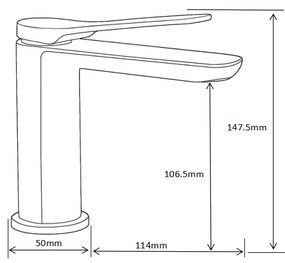 Mexen Largo - Umyvadlová baterie, Chromová,73700-00