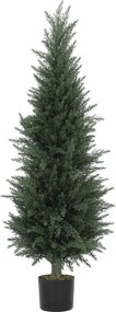 HOMCOM Velký Umělý Cypřiš 120 cm, Umělé Rostliny v Květináči, UV Odolný Umělý Cypřiš pro Dekoraci Obývacího pokoje, Ložnice, Kanceláře a Balkonu