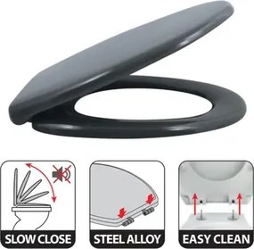 Spirella EASY CLIP WC prkénko šedé / duroplast Thermodur