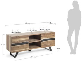 Akátový TV stolek Kave Home Uxia 160 x 43 cm