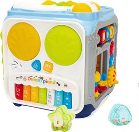 LEAN Toys Multifunkční vzdělávací kostka pro batolata se světly a zvuky