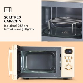 Klarstein Julieta, mikrovlnná trouba s grilem, 20 l, 700/800 W, Ø 25,5 cm, 8 programů