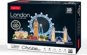 CubicFun Puzzle 3D City Line Londýn LED / 3D puzzle / LED osvětlení