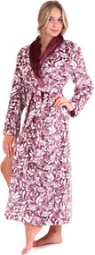 Flora Mauve Wine - Dámský Župan s Límcem - Model 25 56 4803 - M