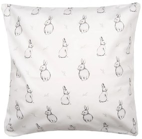 Béžový povlak na polštář s králíčky Bunny Buddies - 45*45 cm