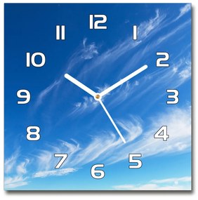 Wallmuralia Skleněné hodiny čtverec Modrné nebe 30x30 cm