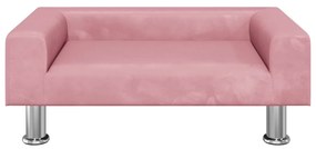 Dětská pohovka růžová 70 x 45 x 26,5 cm samet - Default Title