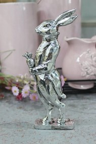 Stříbrný velikonoční pan zajíc s mrkví 17cm