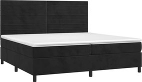 Box spring postel s matrací černá 200x200 cm samet 3143105