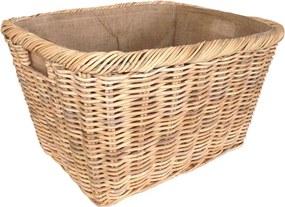 Košíkárna Koš na dřevo ratanový obdélník béžový 54x38 cm