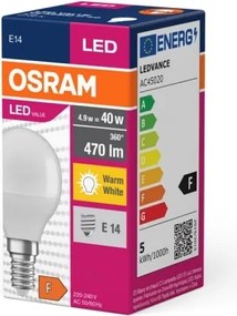 LED žárovka E14 OSRAM CL P FR 5,7W (40W) teplá bílá (2700K)