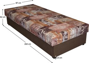 Válenda s úložným prostorem, hnědá/vzor, DANA