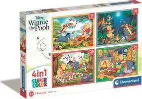 Clementoni PUZZLE Medvídek Pú 4v1 / 12+16+20+24 dílků) / od 5 let