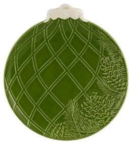 Bordallo Pinheiro Servírovací talíř ve tvaru vánoční ozdoby, zelená,  24,5 cm