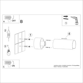 Nástěnné svítidlo Flash, 1x bílé kovové stínítko