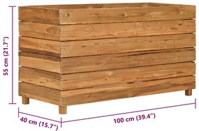 vidaXL Marketos Vyvýšený záhon 100x40x55 cm recyklované teakové dřevo a ocel