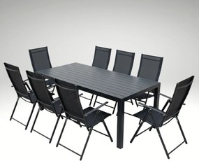 Vikio Zahradní set 190x90 pro 8 osob V138-190 černá