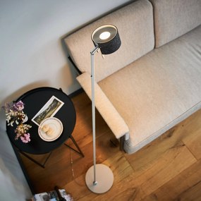 LED stojací lampa CAI, stmívatelná, grafitová/bílá