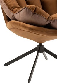 Hnědé sametové relaxační křeslo Chair Relax Bubby Brown - 78*73*92cm