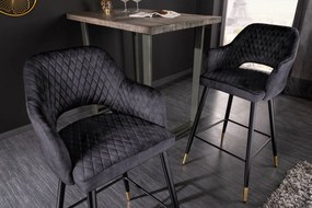 Designová barová židle Laney antracitový samet