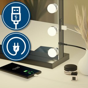 Kosmetické zrcadlo Norlina bez Bluetooth – černá