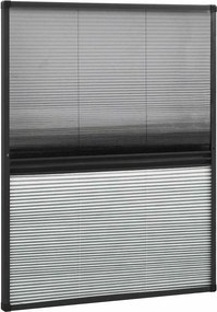 Plisovaná okenní síť proti hmyzu se zástěnou hliník 80 x 100 cm 148683