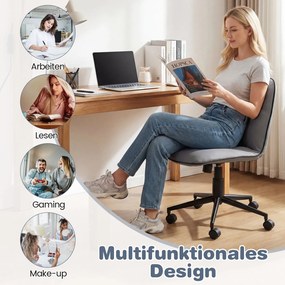 Costway Bezruká pracovní židle otočná kancelářská židle z umělé kůže