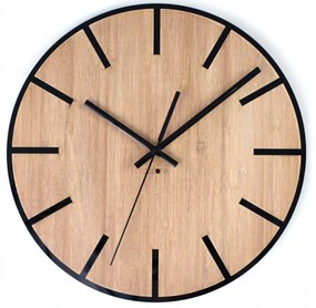 Decotia Moderní nástěnné dřevěné hodiny 30cm hnědé