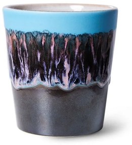 Modro-černý retro hrnek na kávu Coffee 70s Swinging - Ø 7,5*8cm / 230 ml