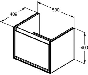 Ideal Standard Connect Air Skříňka pod umyvadlo Cube 60 cm, 53x40,9x40 cm, lesklá světlá šedá E0846EQ