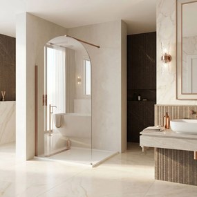 Rea Heaven, sprchová zástěna Walk-in 90 cm, měděná matná, REA-K6686