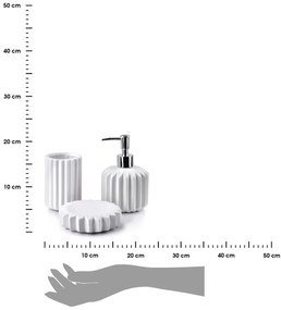 Sada koupelnových doplňků Ferra, bílá/s chromovými prvky