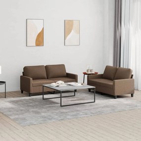 2dílná sedací souprava s poduškami hnědá textil 3201447