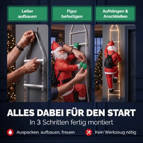 Santa Claus na žebřík s 100 LEDs