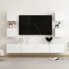 6dílný set TV skříněk bílý kompozitní dřevo 3078663