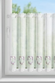KRÁTKÁ ZÁCLONA NA POUTKÁCH LAVENDER 145X70 CM KVĚTY