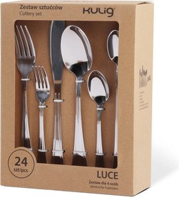 Nerezový příbor 24 ks ve stříbrné barvě pro 4 osoby Luce – Kulig