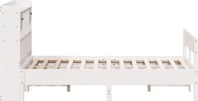 Postel s knihovnou bez matrace bílá 150x200 cm masivní borovice 3323024