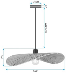 Toolight Toolight, závěsné svítidlo 60cm, 1xE27, APP1831-1CP, černá matná, OSW-00633