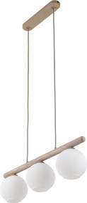 TK Lighting Závěsný lustr Virlo s dekorem dřeva pro žárovku 3x E14 TK11079